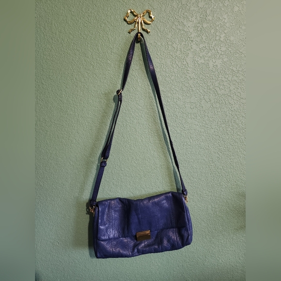 J. Crew | Bags | J Crew Blue Leather Crossbody Purse | Poshmark